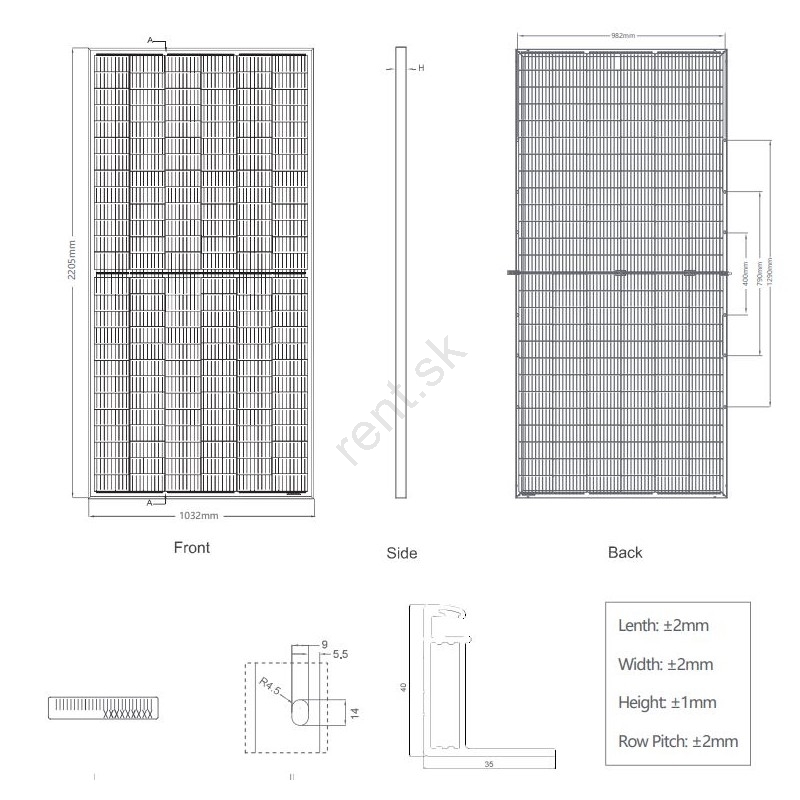 Fotovoltaický solárny panel JINKO 460Wp IP67 Half Cut bifaciálny ...